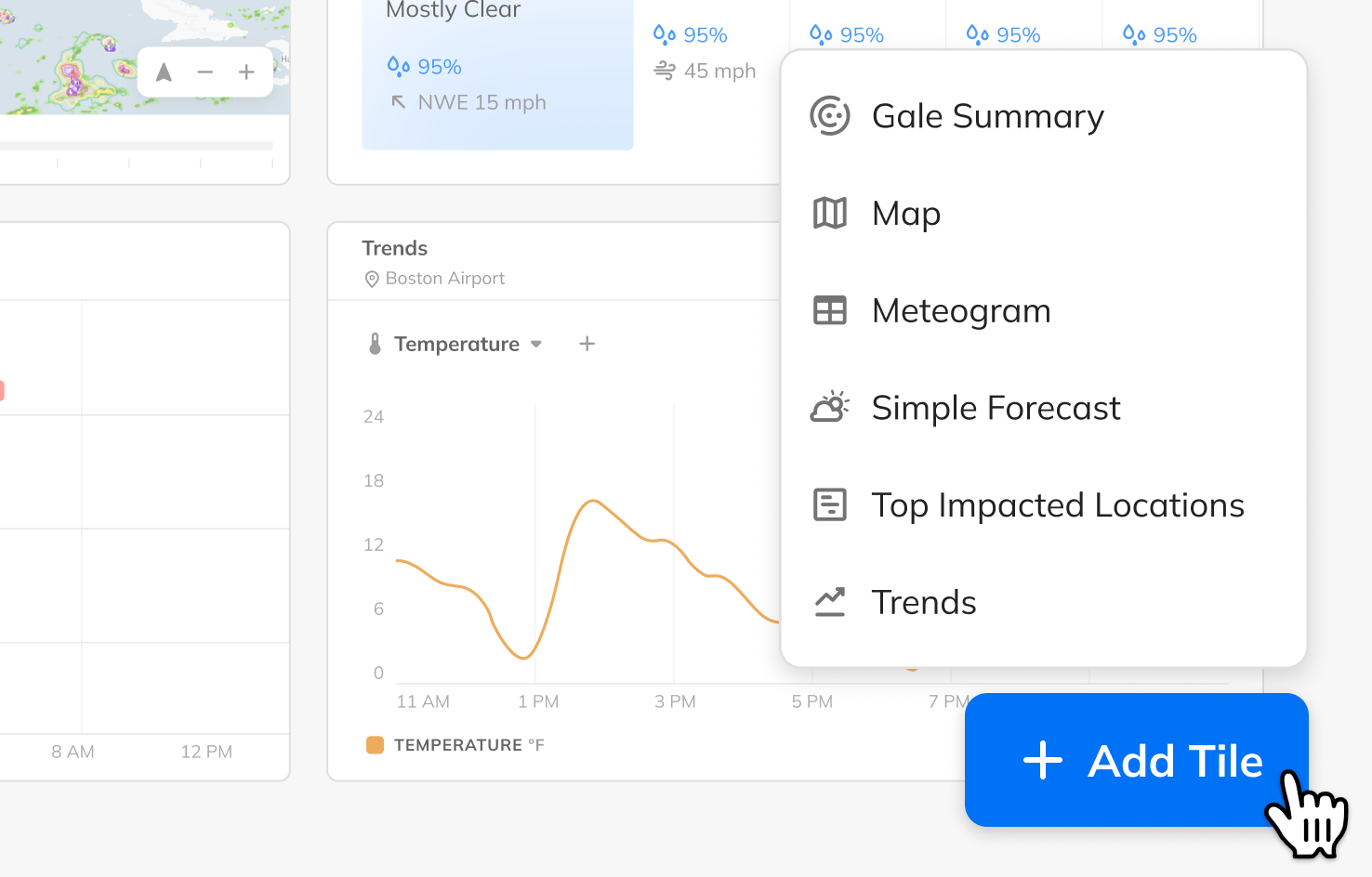 Customized Dashboard (Core Feature, Included) – Tomorrow.io